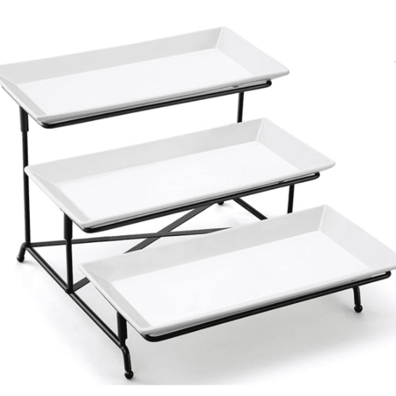 3 Tier Serving Tray Set Porcelain Tiered Serving Trays Platters ...