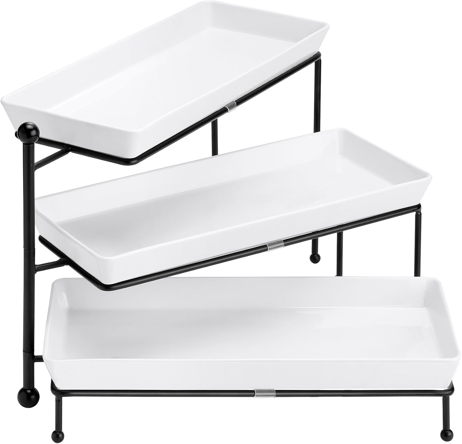 3 Tier Serving Tray Set Porcelain Tiered Serving Trays Platters ...