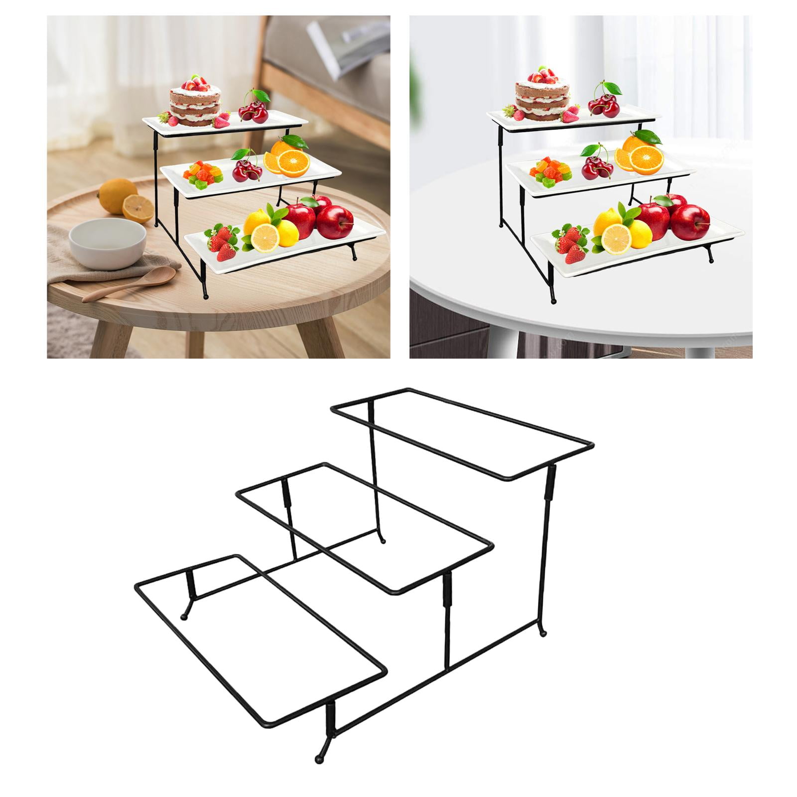 3 Tier Serving Tray Set Porcelain Tiered Serving Trays Platters, Three ...