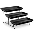 3 Tier Serving Trays 14 Inch Black Porcelain Party Food Display Stand ...