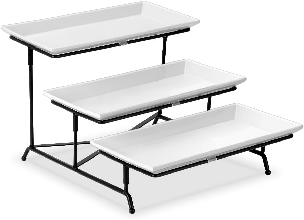 3 Tier Serving Trays for Party, Porcelain Serving Platters and Trays ...