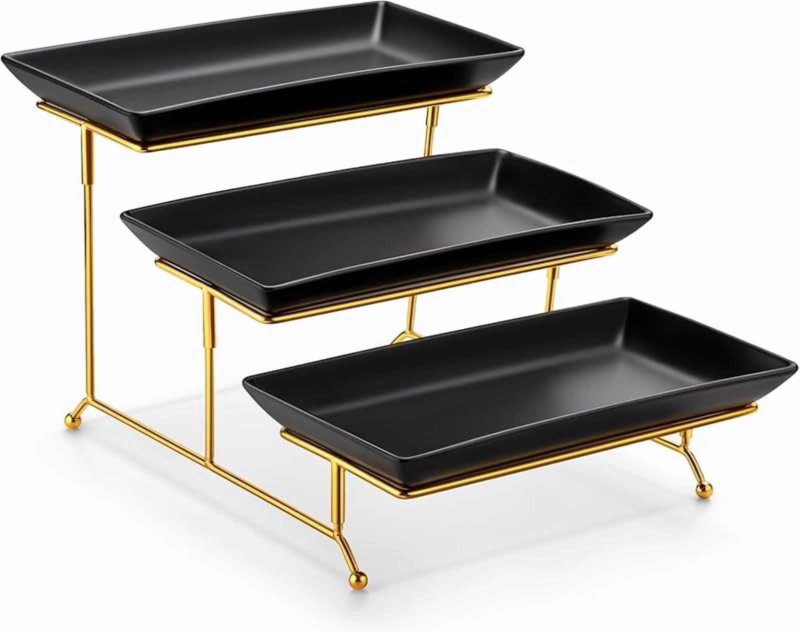 3 Tier Serving Trays for Party, 14 Inch Porcelain White Trays for ...