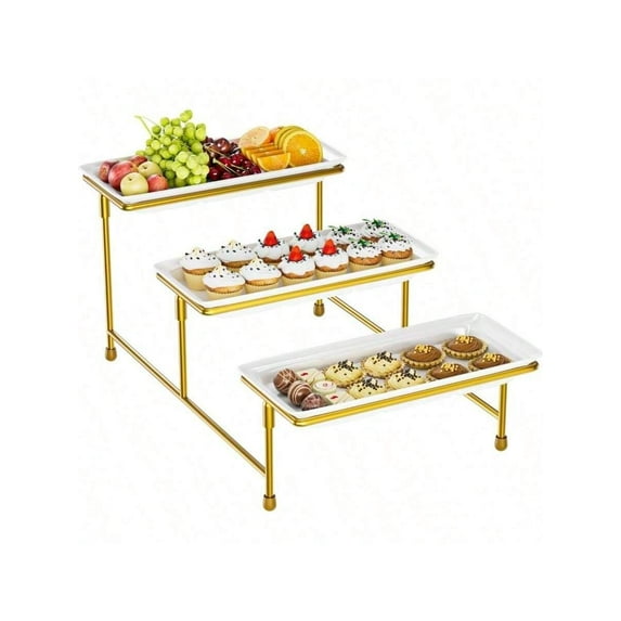 3 Tier Servings Tray Party, 12 Tiered Serving Platters With Steel ...