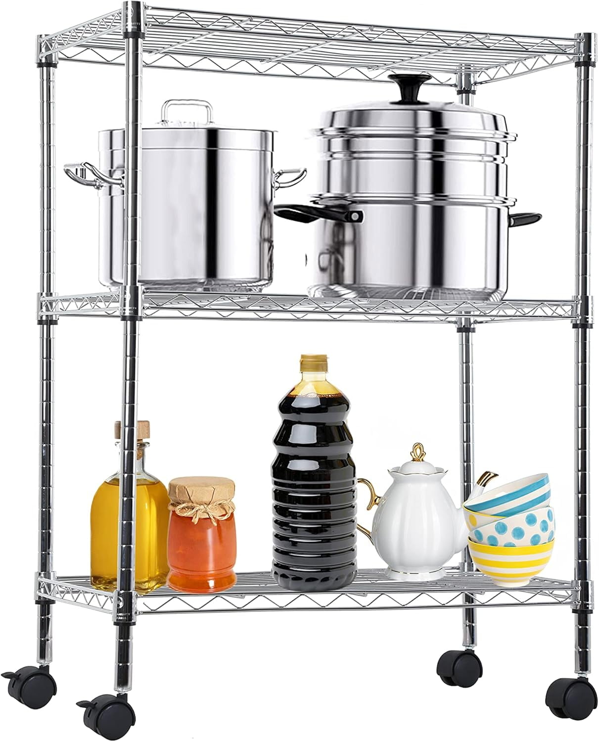 3 Tier Shelf Organizer Kitchen Shelving Bathroom Organizer Metal Wire ...