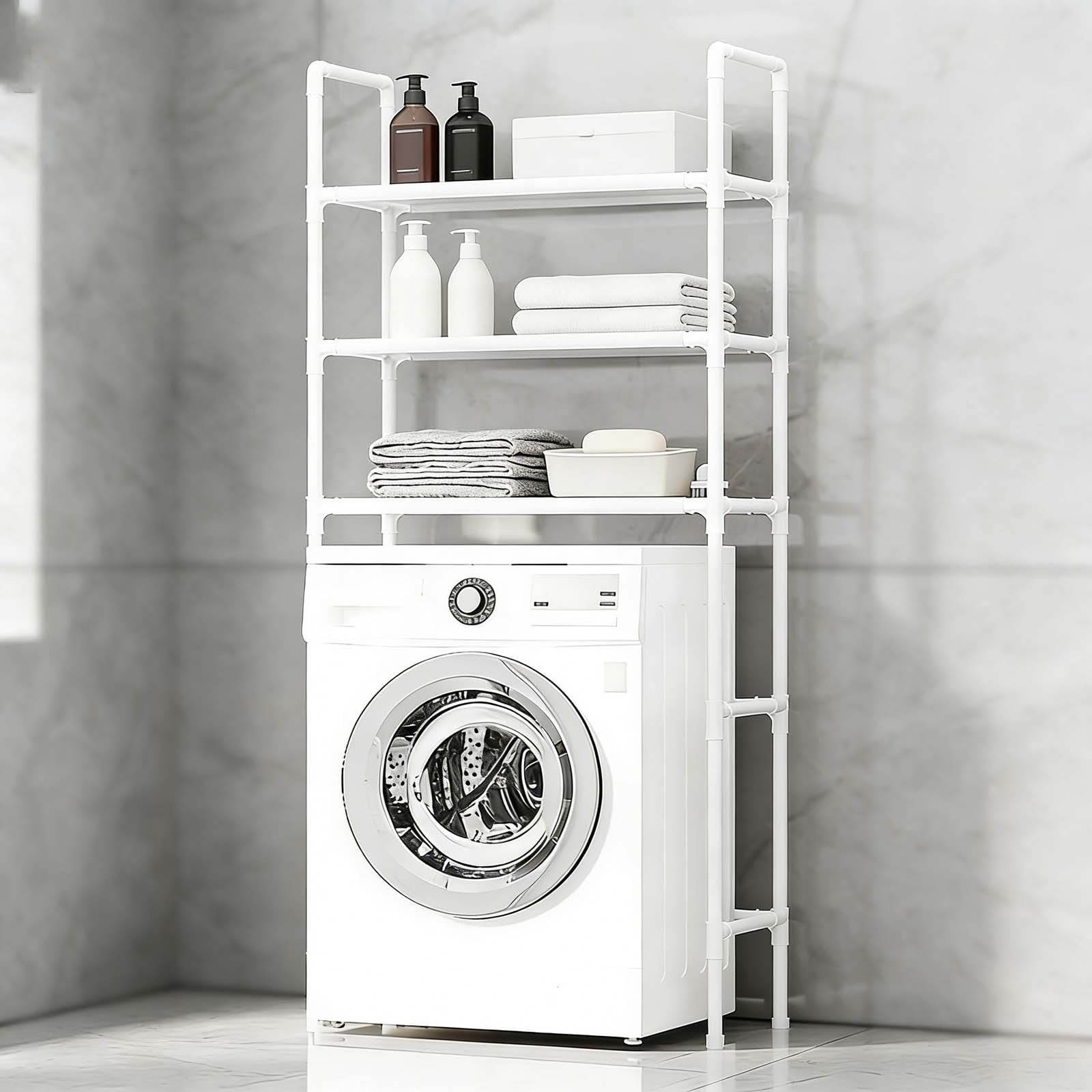 3-Tier Shelf over Washing Machine with Folding Doors - Waterproof ...