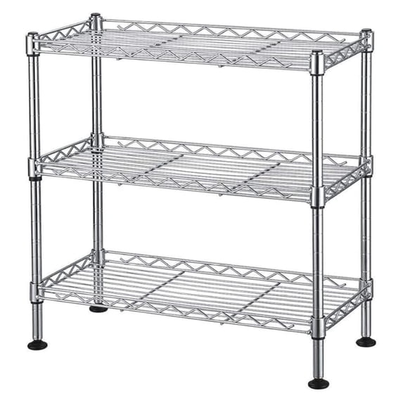 3-Tier Shelving Storage Unit,Metal Organizer Wire Rack, Silver,17.72" L ...