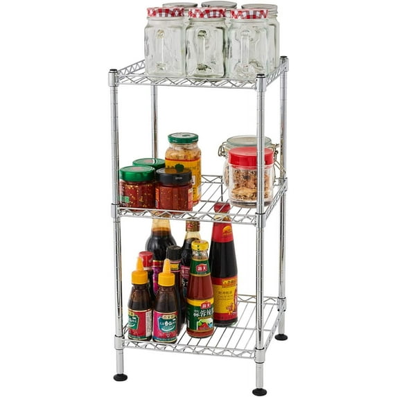 3 Tier Shelving Unit,Shelf Wire Shelving Unit Adjustable Storage ...