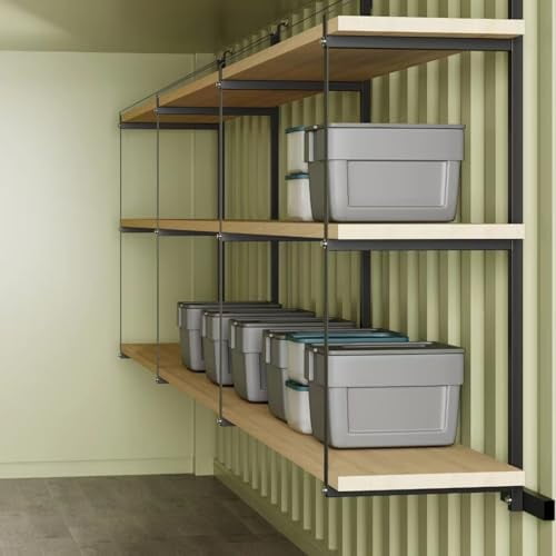 3-Tier Shipping Container Shelving Bracket- 22"(D) x 60"(H) Black ...