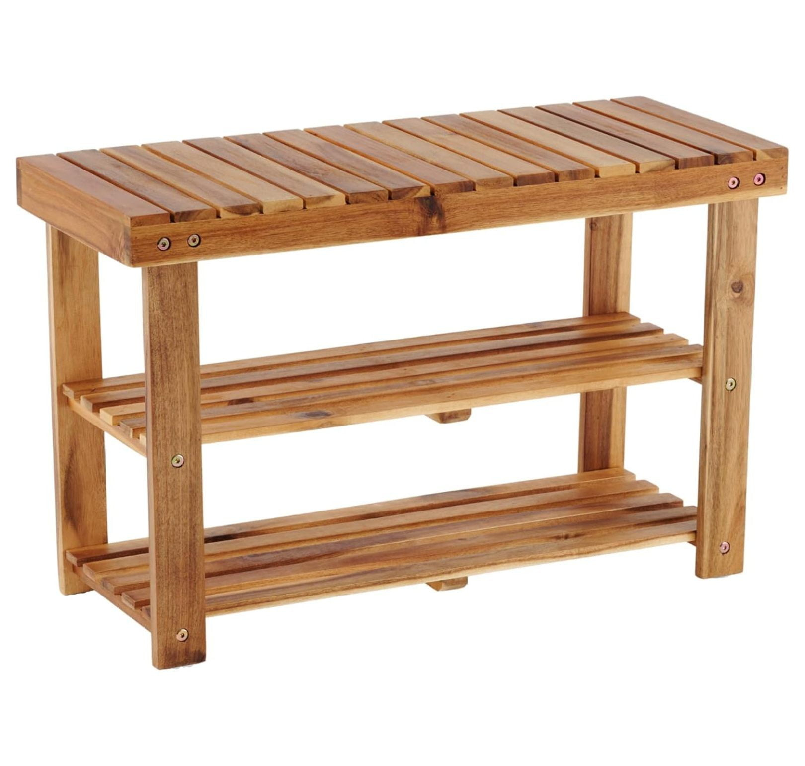 3 Tier Shoe Rack Bench, Weatherproof Indoor Outdoor 27.6 in Wide Shoe ...