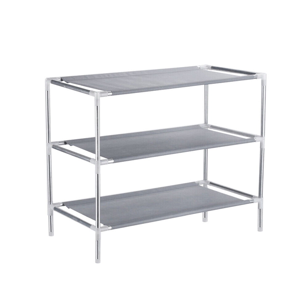 3-Tier Shoe Rack Stackable Metal Shoe Storage Shelf Free Standing Shoe ...