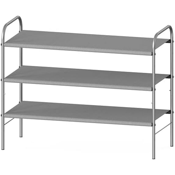 3-Tier Shoe Rack Storage Organizer, Grey – Space-Saving Shoe Shelf ...