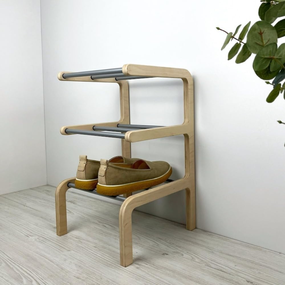 3 Tier Shoe Shelf Rack for Small Spaces, Narrow Vertical Shoe Stand ...