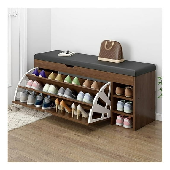 3-Tier Shoe Storage with Drawer, Entryway Bench with Shoe Storage ...