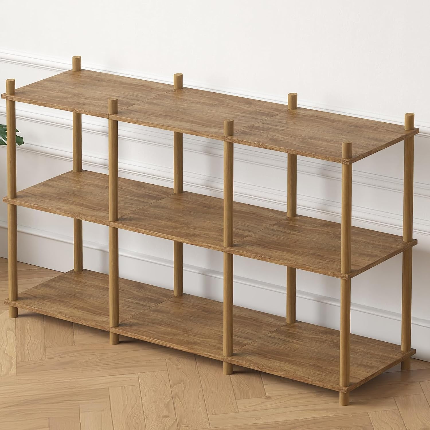 3 Tier Short Book Shelf, 6 Cube Storage Shelf Organizer Bookshelf with ...