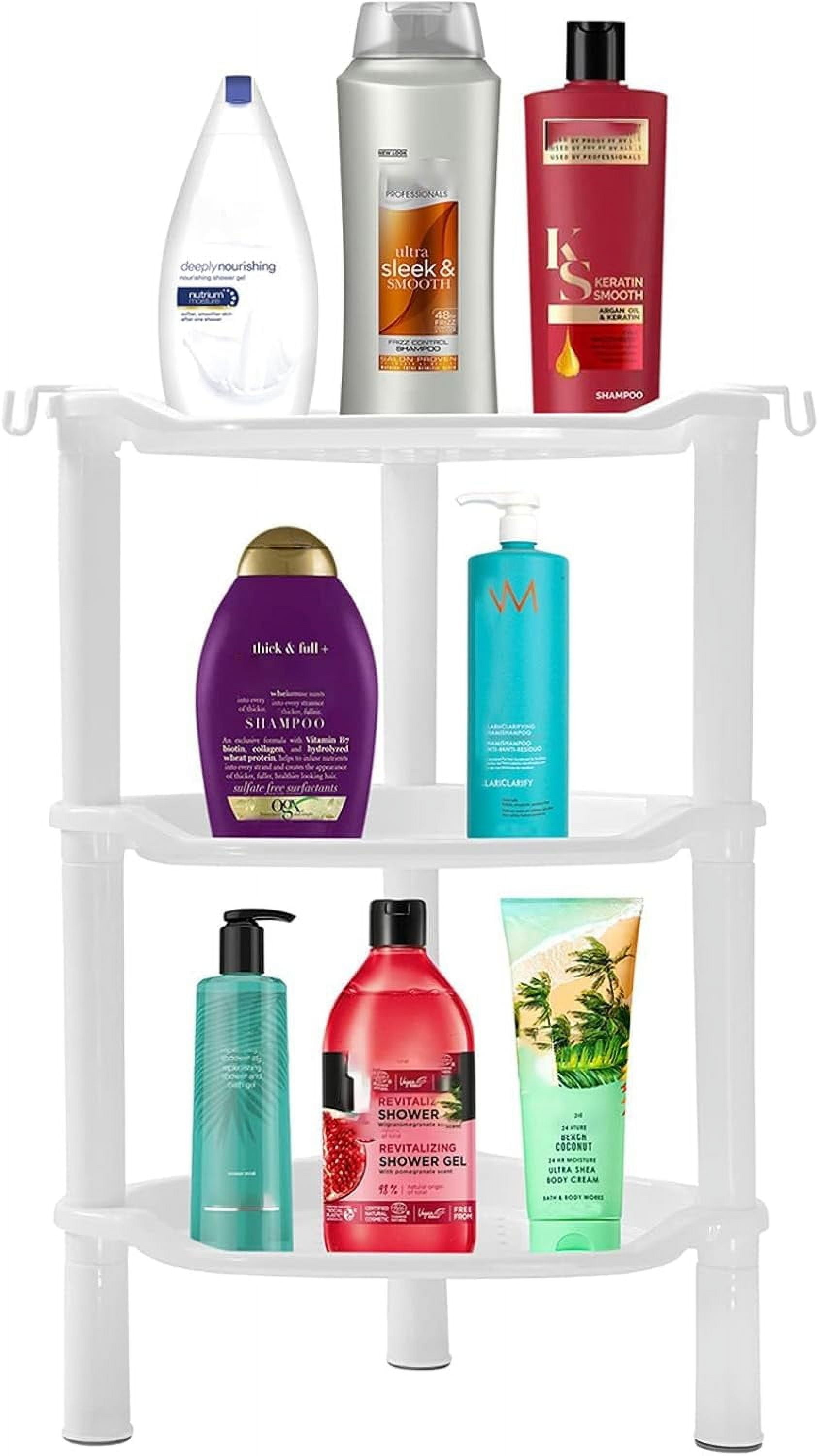 3 Tier Shower Shelf Organizer Corner Shelf, 13.5 x 10 x 26 Inch, Rust ...