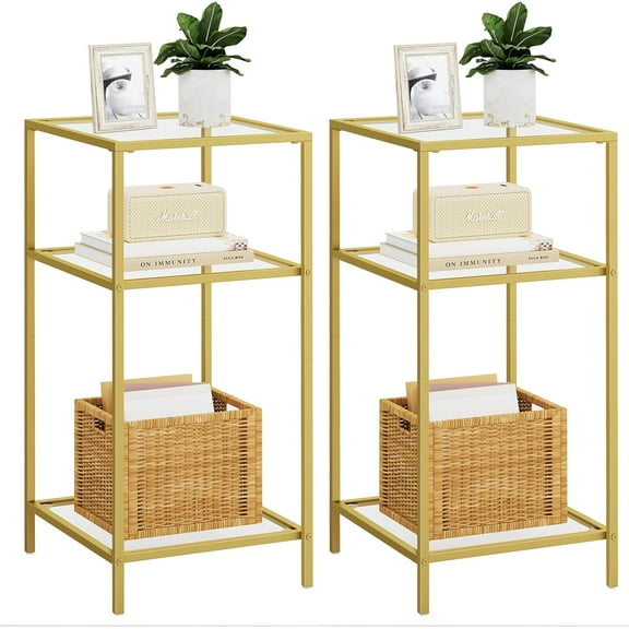 End Tables Set of 2 with Charging Station, Side Tables with USB Ports ...