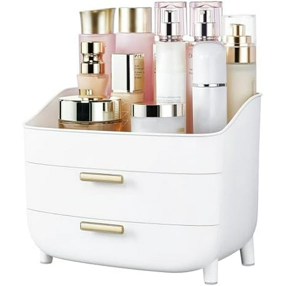 3-Tier Skincare Makeup Organizer with Drawers for Vanity and Bathroom ...