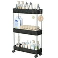 3 Tier Slim Rolling Storage Cart, Slim Cart Bathroom Storage Organizer ...