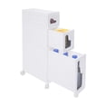3-Tier Small Bathroom Storage Cabinet Slim Toilet Paper Cabinet with L ...