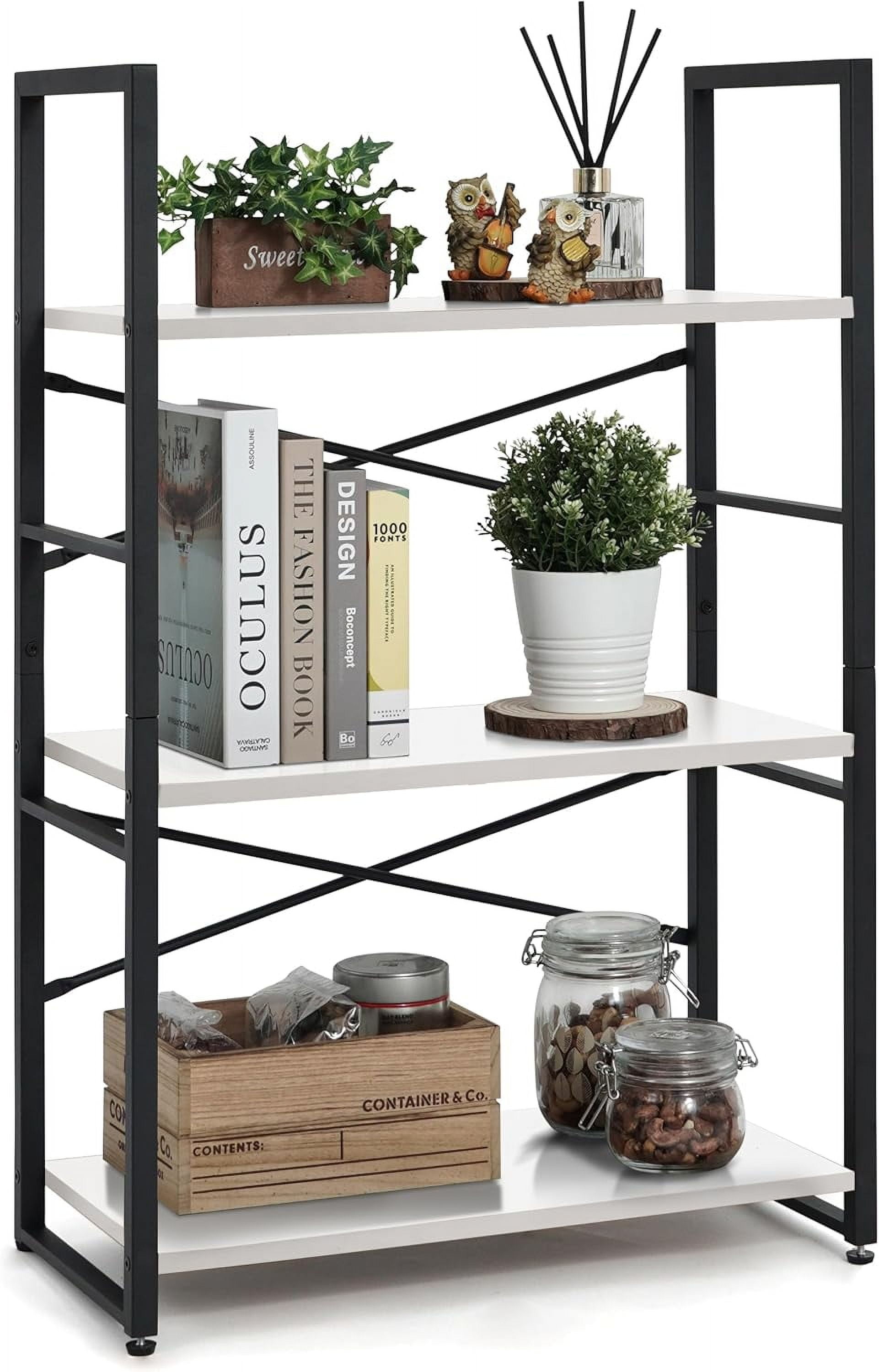 3 Tier Small Bookshelf, 24 Inch Width Free Standing Shelf, Bookcase ...