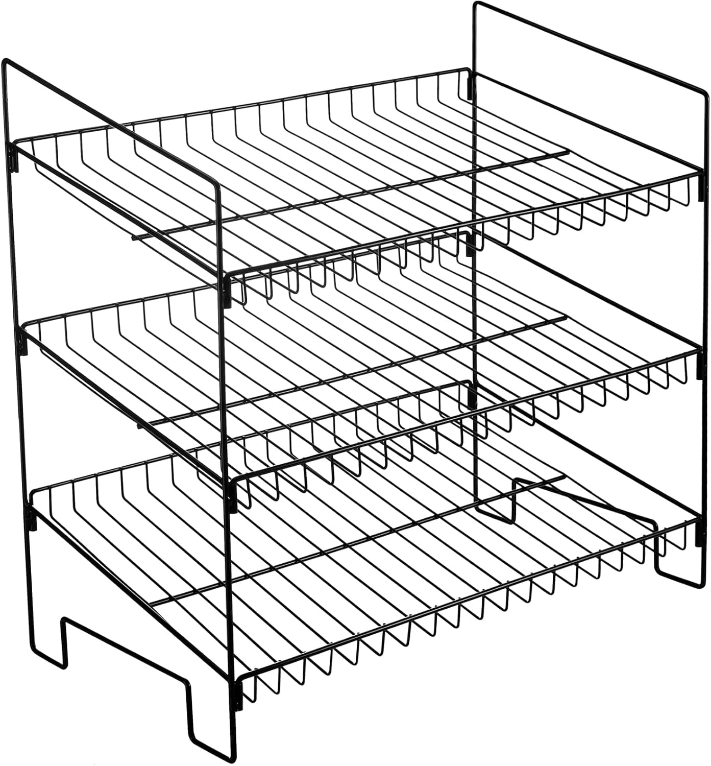 3 Tier Snack Basket, 24 x 14.9 x 23.2 Inch Candy Display Rack, Metal ...