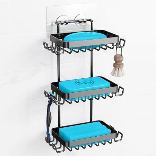 3 Tier Soap Holder Shower, Stainless Steel Adhesive Bathroom Shower ...