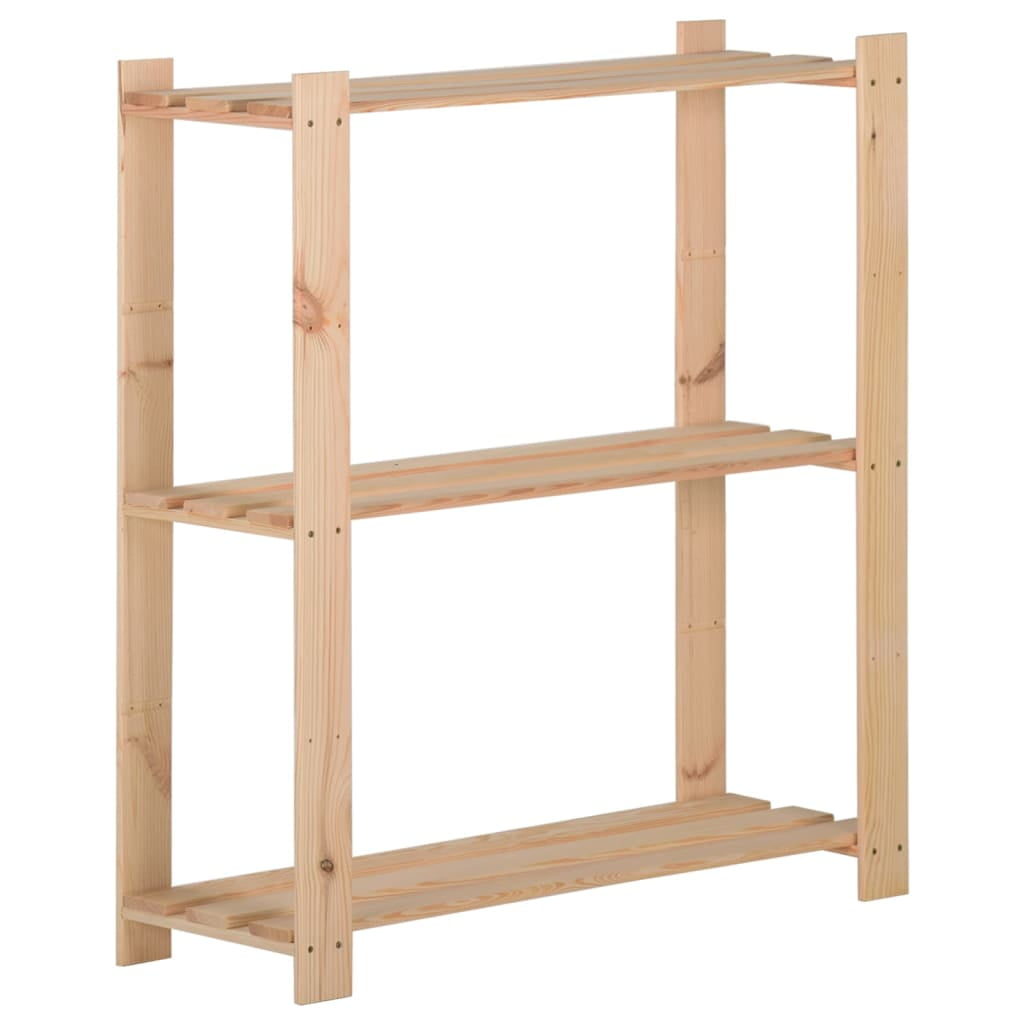 3-Tier Solid Wood Pine Storage Rack | 31.5x11.2x35.4 | Easy Assembly ...