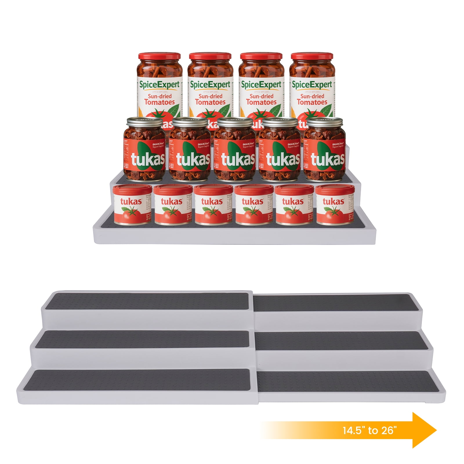 3-Tier Expandable Spice Rack Organizer for Countertop and Cupboards ...