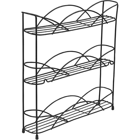 3 Tier Spice Rack Organizer Black Countertop Wire Shelf Spice Rack for ...