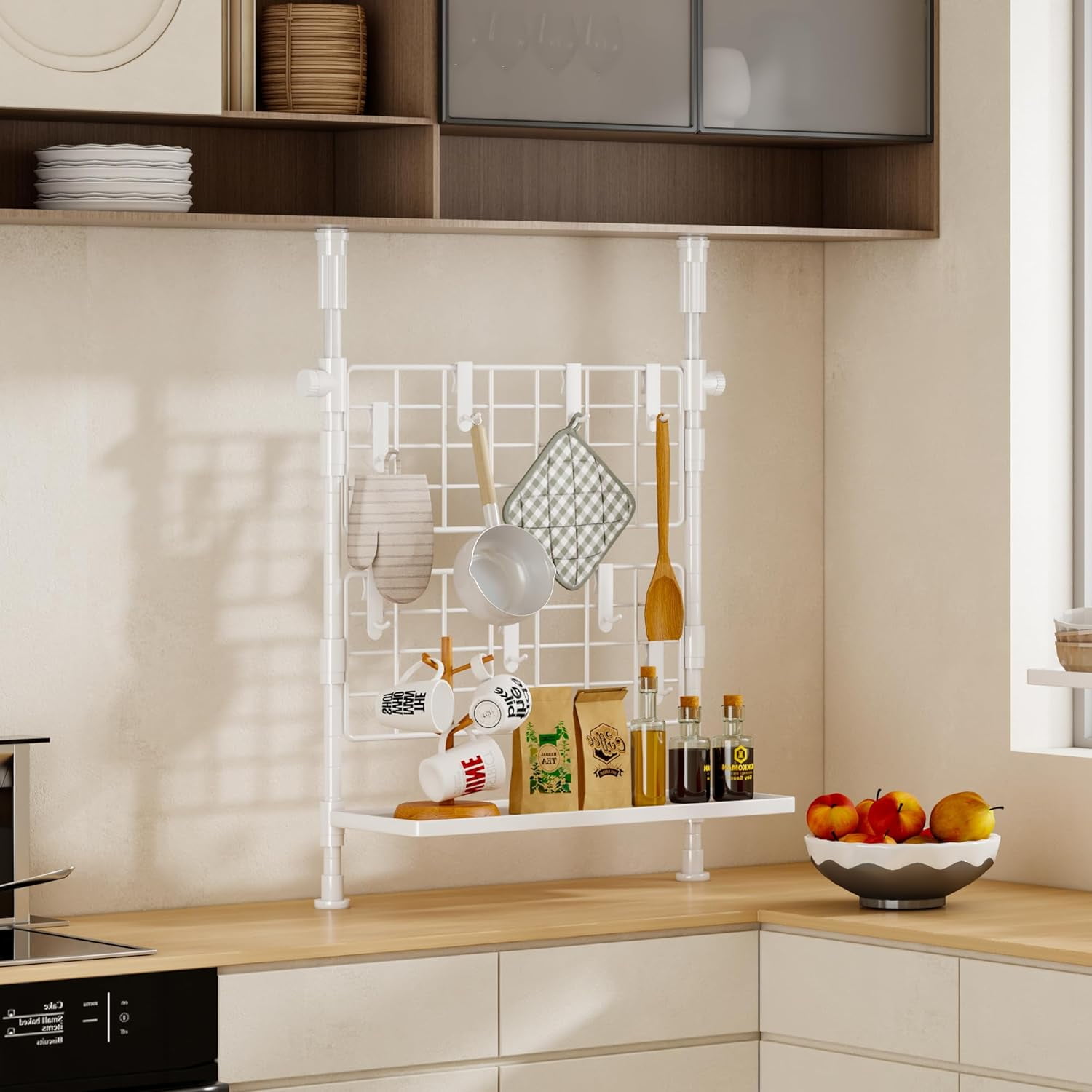 3-Tier Spice Rack Organizer, Multi-functional Kitchen Shelves, Wall ...
