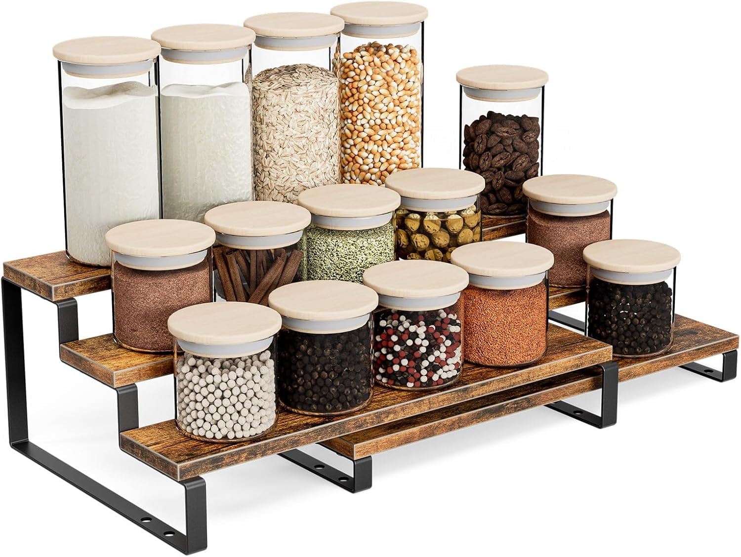 3 Tier Spice Rack Organizers - 15.7 Inches Expandable Cabinet ...