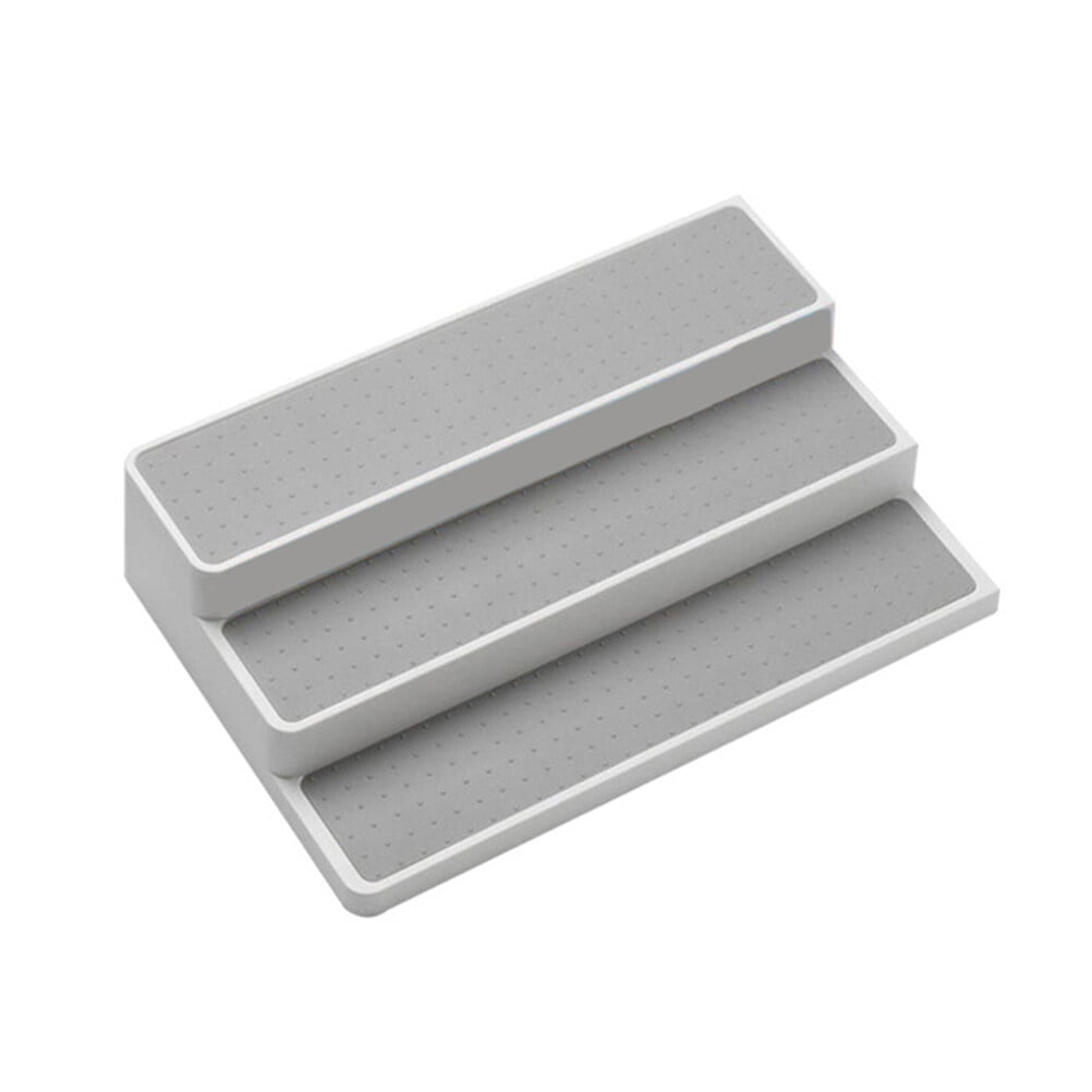 3-Tier Spice Riser Household Step Shelf Stand PP Seasoning Storage Rack ...