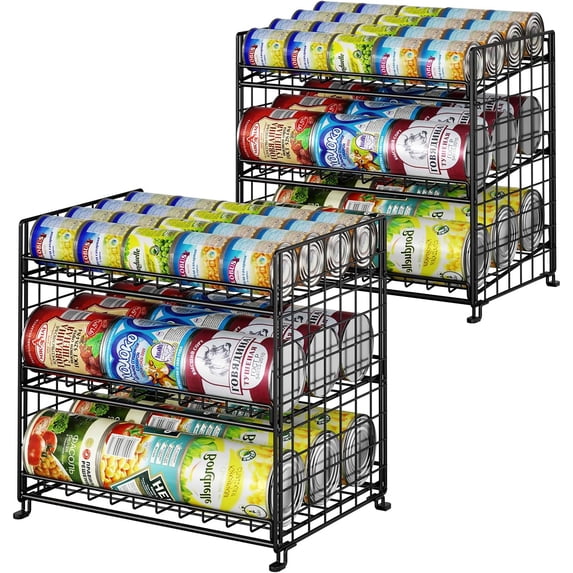 3-Tier Stackable Can Organizer, Storage Can Rack for Kitchen Pantry ...