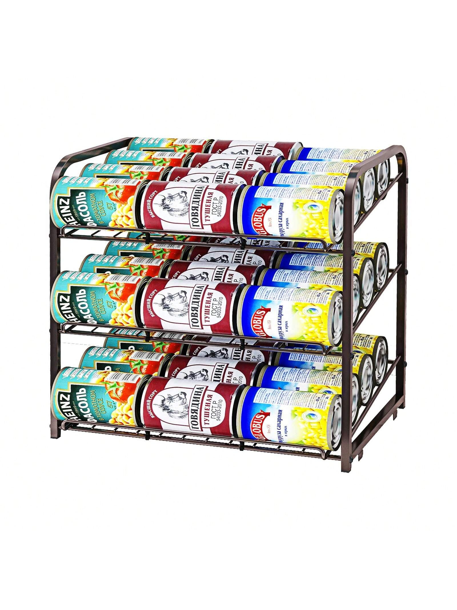 3-Tier Stackable Can Rack Organizer for Pantry - Holds 36 Cans, Space ...
