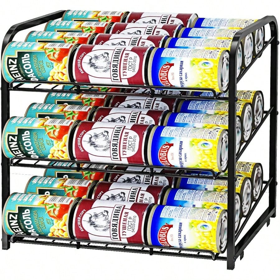 3 Tier Stackable Can Rack Organizerfor food storage kitchen cabinets or ...