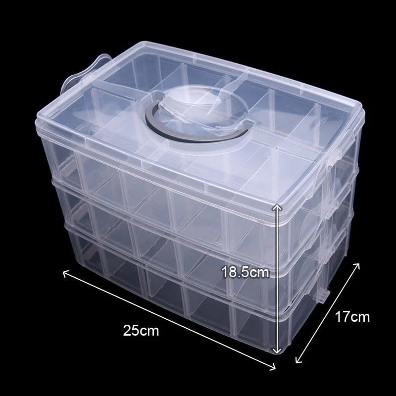 3-Tier Stackable Car Model Organizers and Clear Storage Box with 30 ...