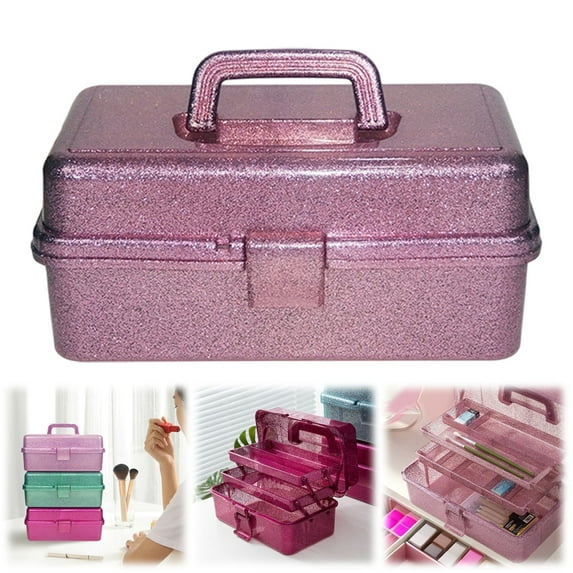 3-Tier Stackable Glitter Craft Tool Storage Box Carry Fishing Crate ...