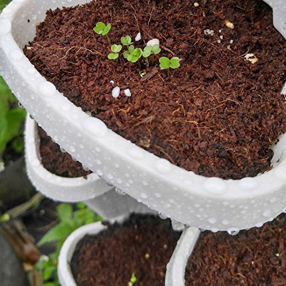3 Tier Stackable Herb Garden Planter Set with Bottom Saucer - Stone ...
