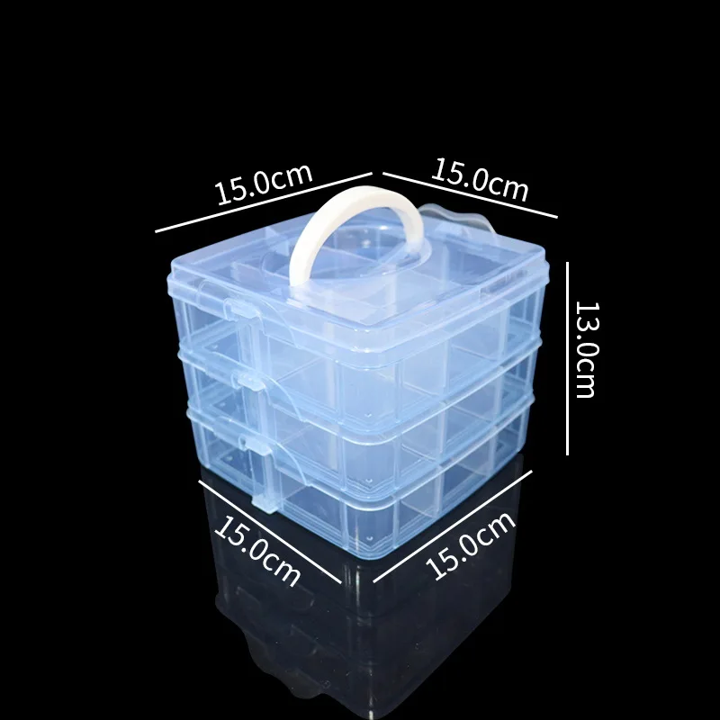 3-Tier Stackable Lego Storage Boxes Clear Plastics Adjustable ...