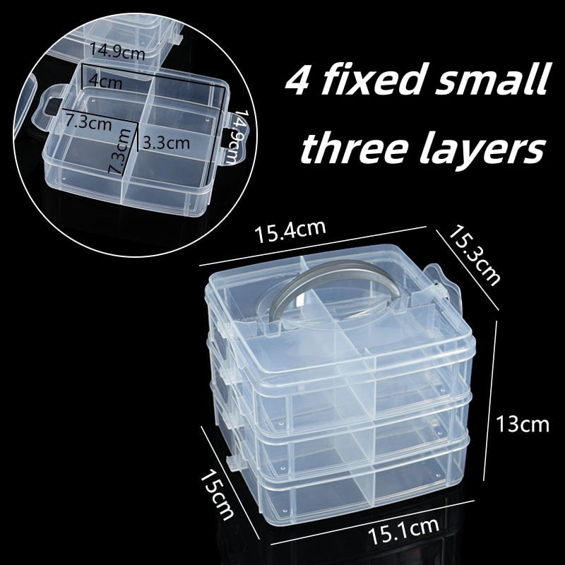 3-Tier Stackable Lego Storage Boxes Clear Plastics Adjustable ...