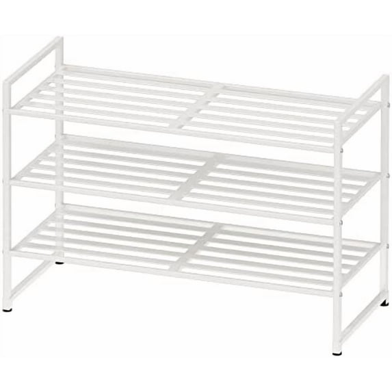 3-Tier Stackable Metal Panel Shoes Rack, White - Walmart.com