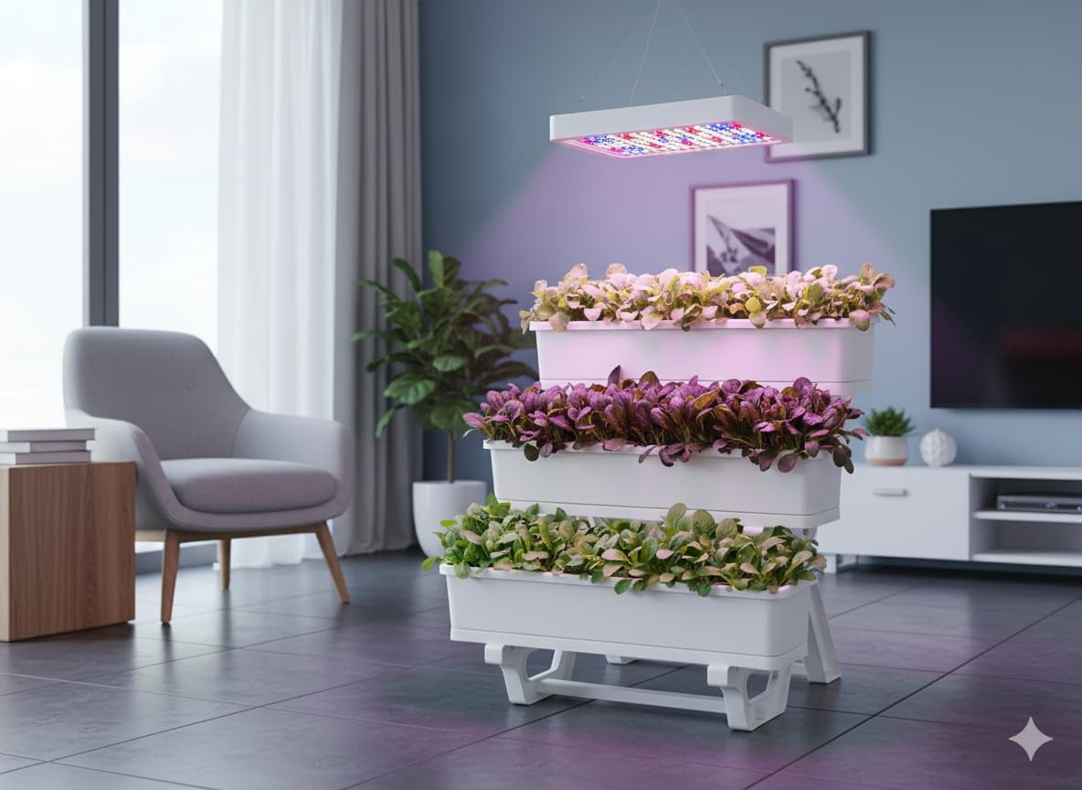 3-Tier Stackable Planter Box, Indoor Outdoor Vertical Garden System, 29 ...