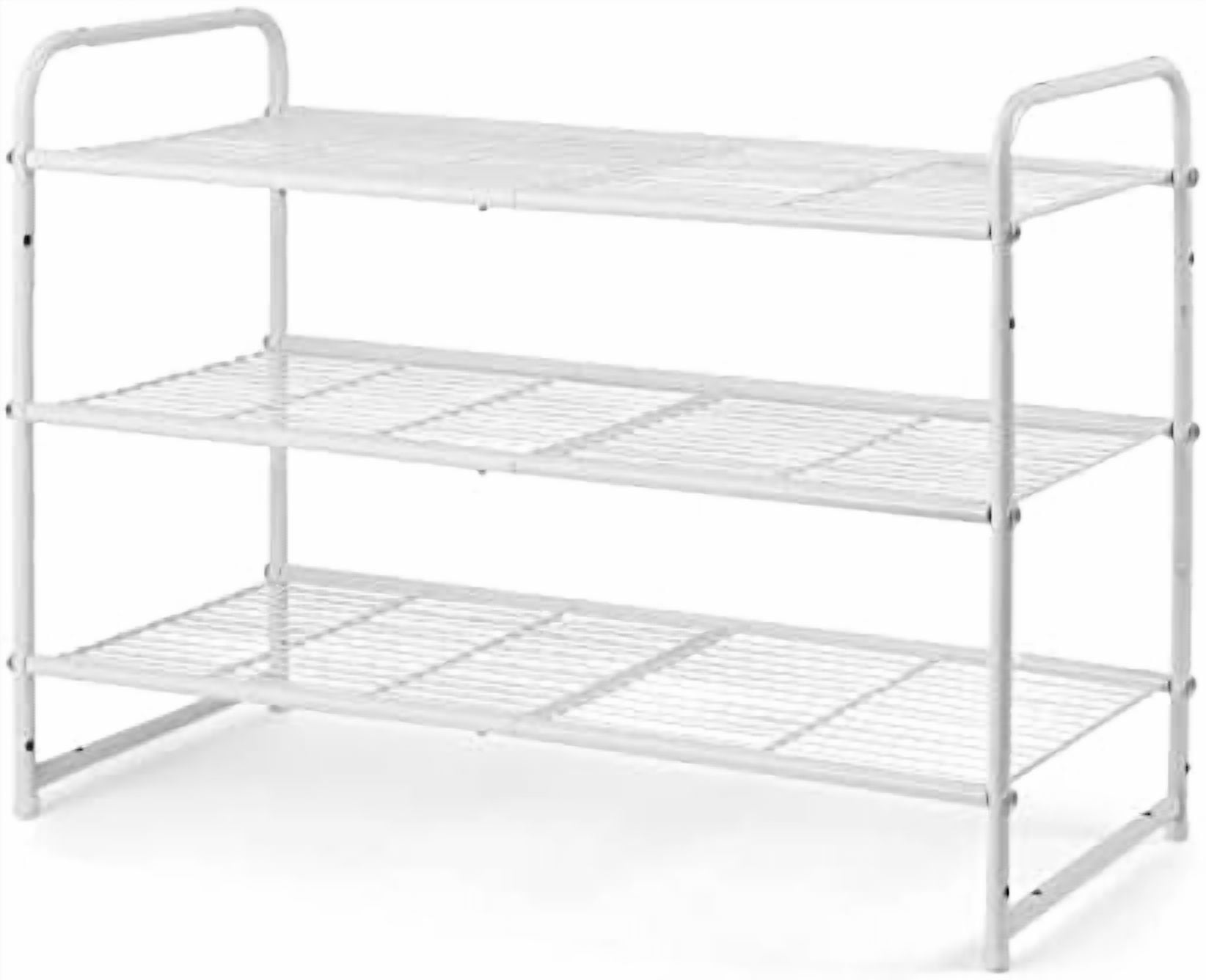 3-Tier Stackable Shoe Rack, Expandable & Adjustable Shoe Shelf Storage ...
