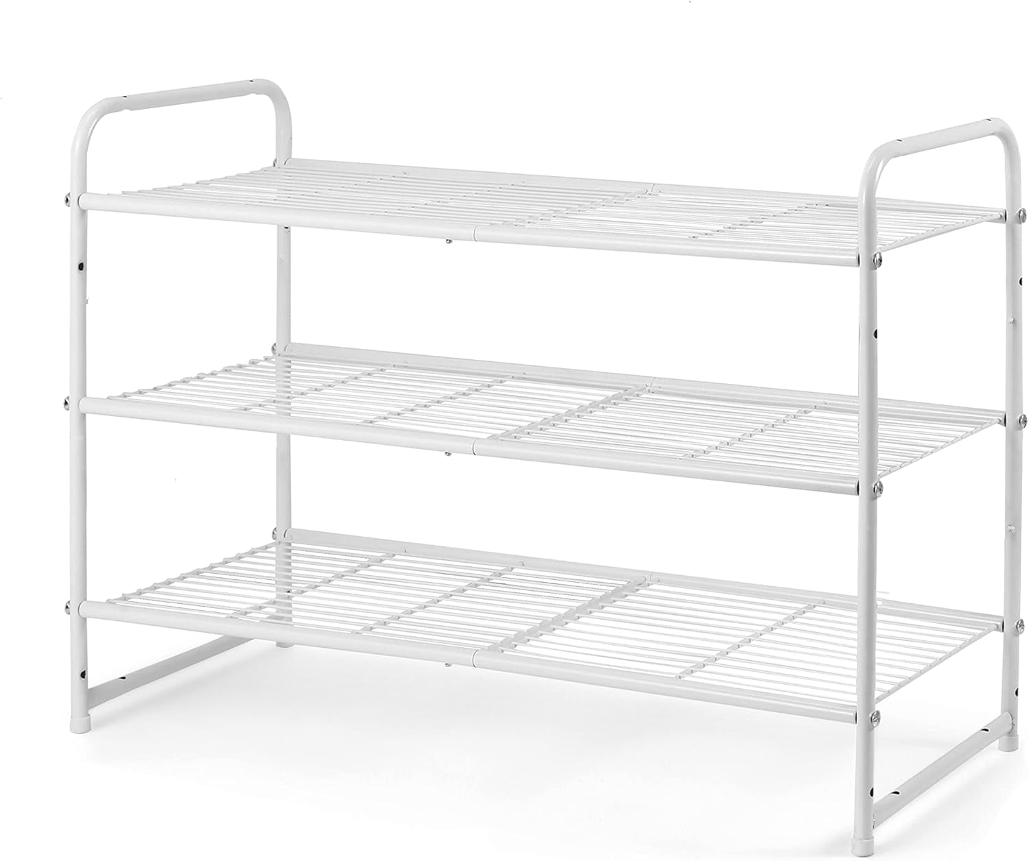 3-Tier Stackable Shoe Rack, Expandable & Adjustable Shoe Shelf Storage ...