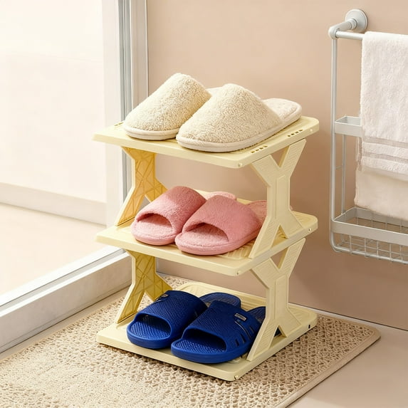 3-Tier Stackable Shoe Rack - Modular Shoe Organizer, Freely Adjustable ...