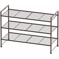 3-Tier Stackable Shoes Rack Storage Shelf, Bronze - Walmart.com