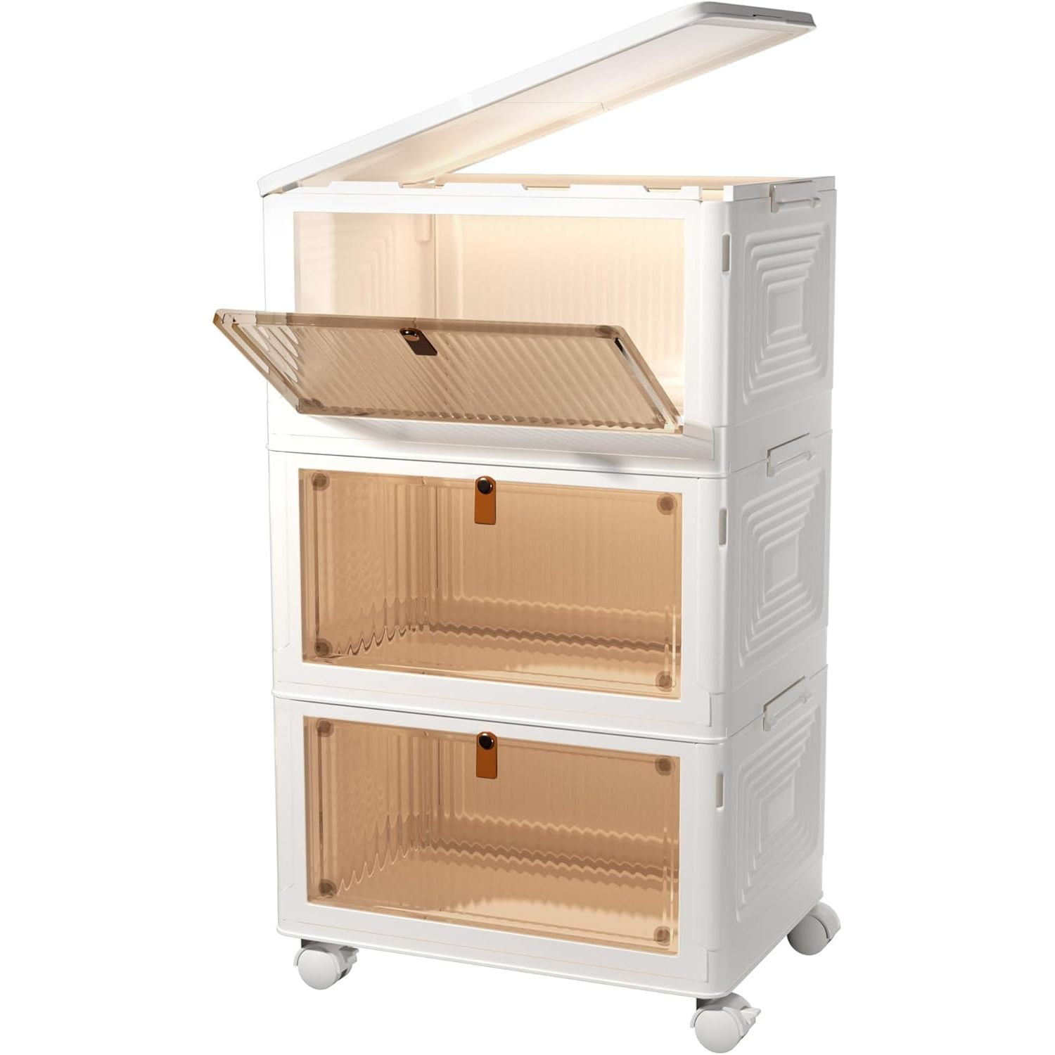 3 Tier Stackable Storage Bins with Lids, 23Qt Plastic Storage ...