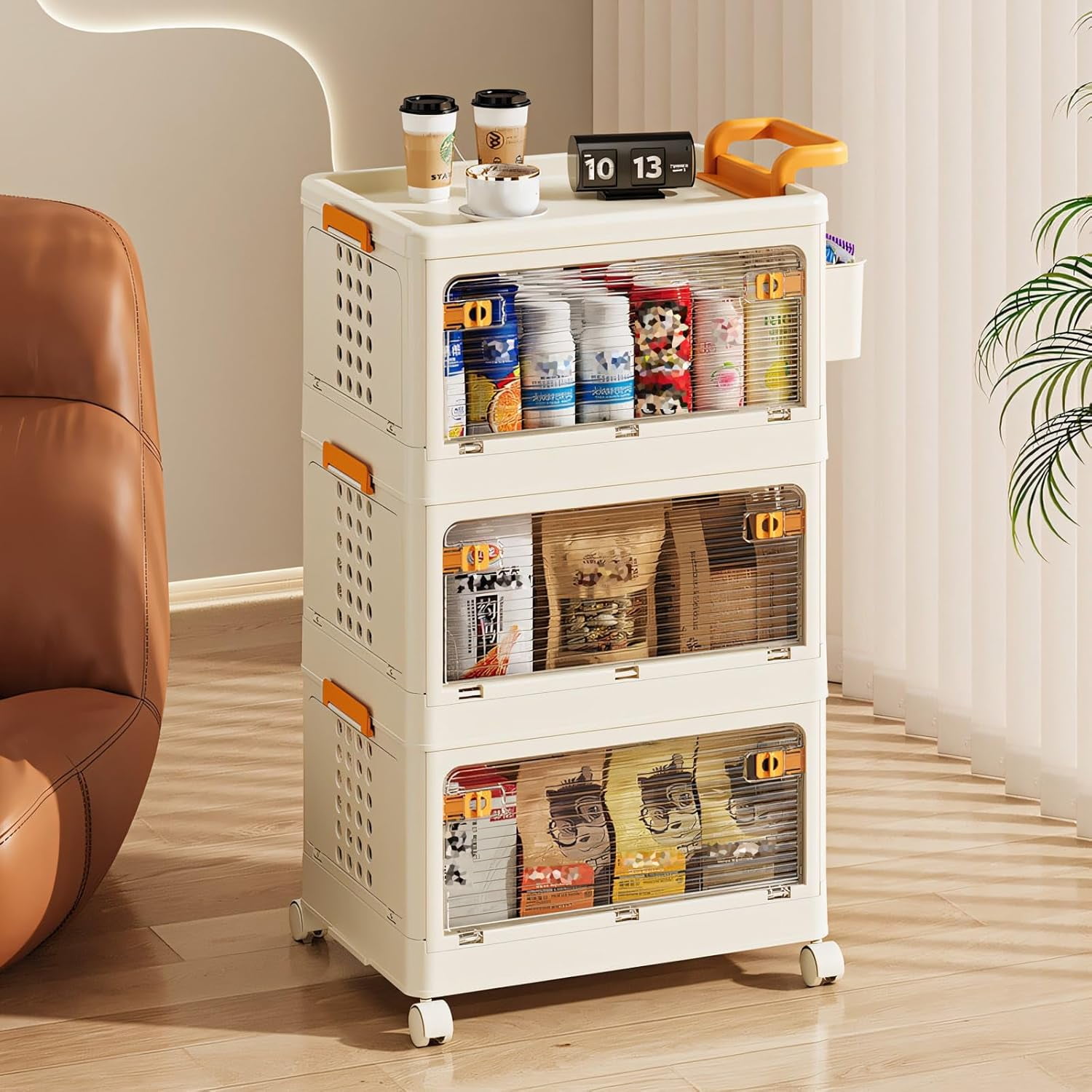 3 Tier Stackable Storage Bins with Lids, 33Qt Plastic Storage ...