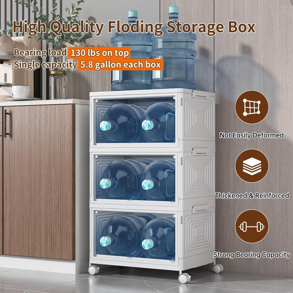 3 Tier Stackable Storage Bins Wardrobe Closet Organizer Container ...