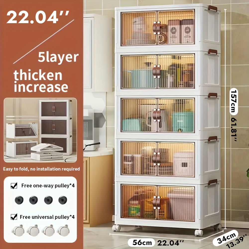 3-Tier Stackable Storage Bins with Lids - Collapsible Plastic Organizer ...